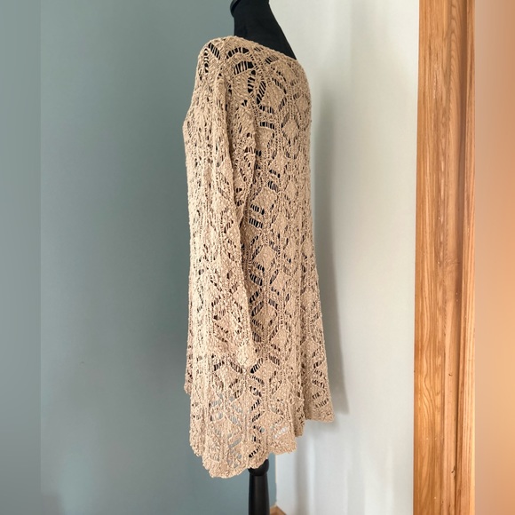 J. Jill | Tops | Jjill Open Weave Tunic Sand Color 0 Cotton | Poshmark